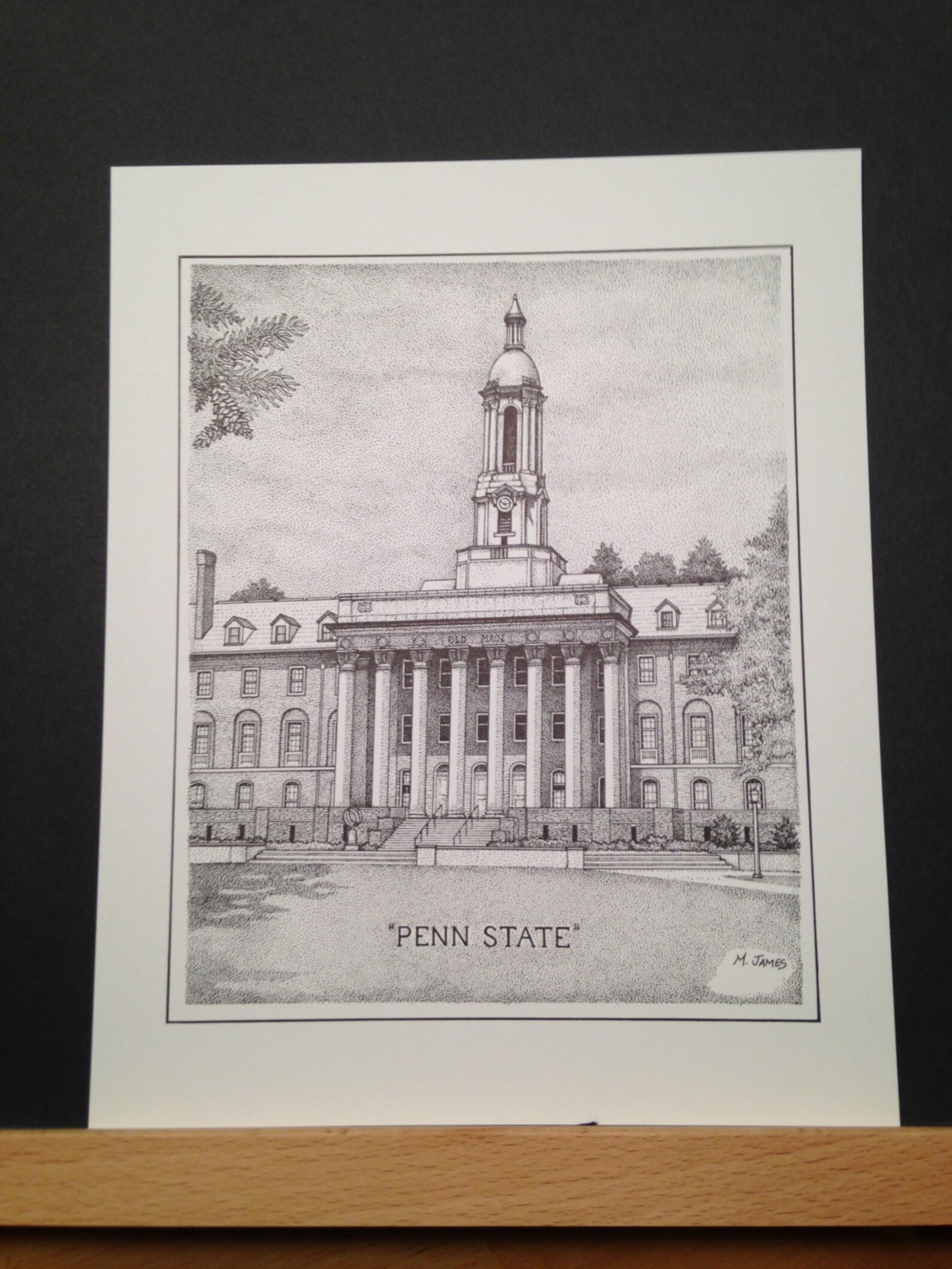 Penn State 8x10 Pen and Ink Print of Old Main - Etsy