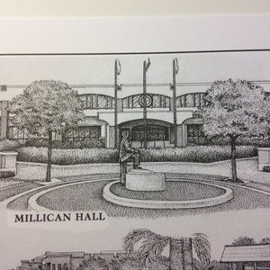 University of Central Florida - 8x10 Collage Pen and Ink Print - Etsy