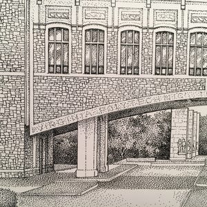 Virginia Tech 11"x14" Pen and Ink Print - Etsy