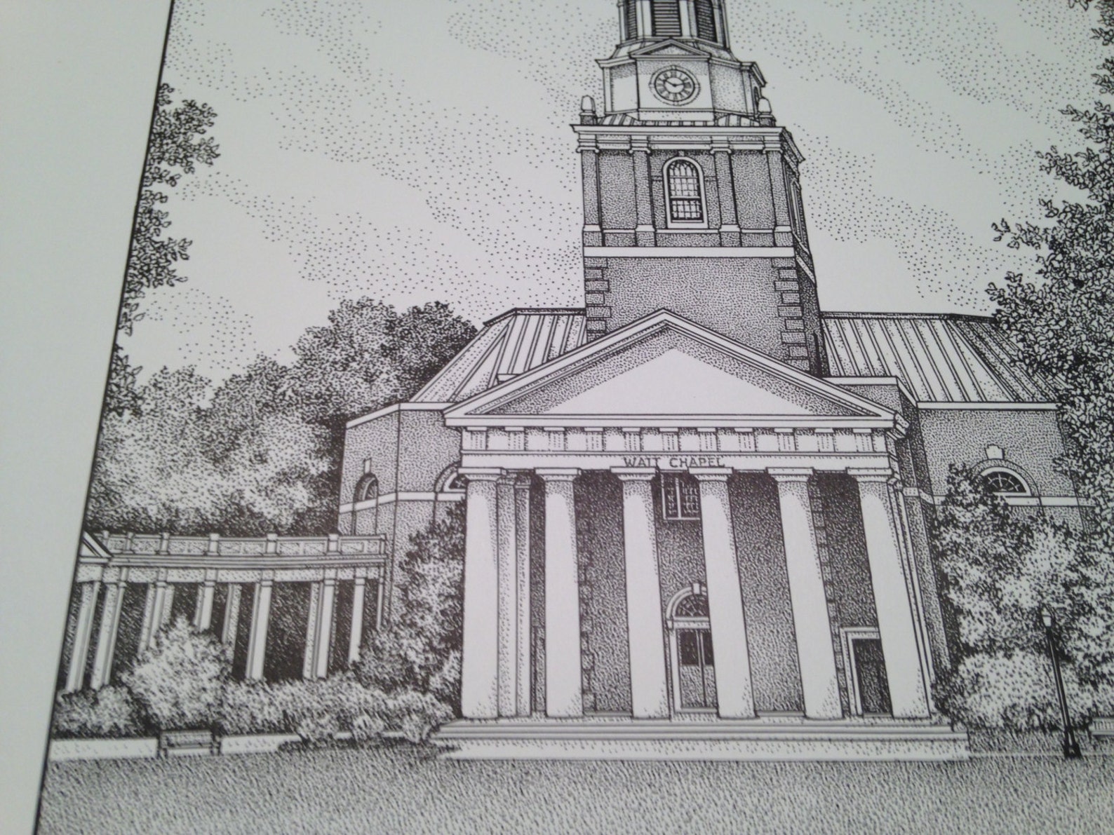 Wake Forest 11x14 Pen and Ink Print - Etsy