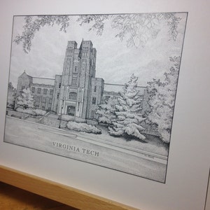 Virginia Tech Burruss Hall 11x14 Print - Etsy