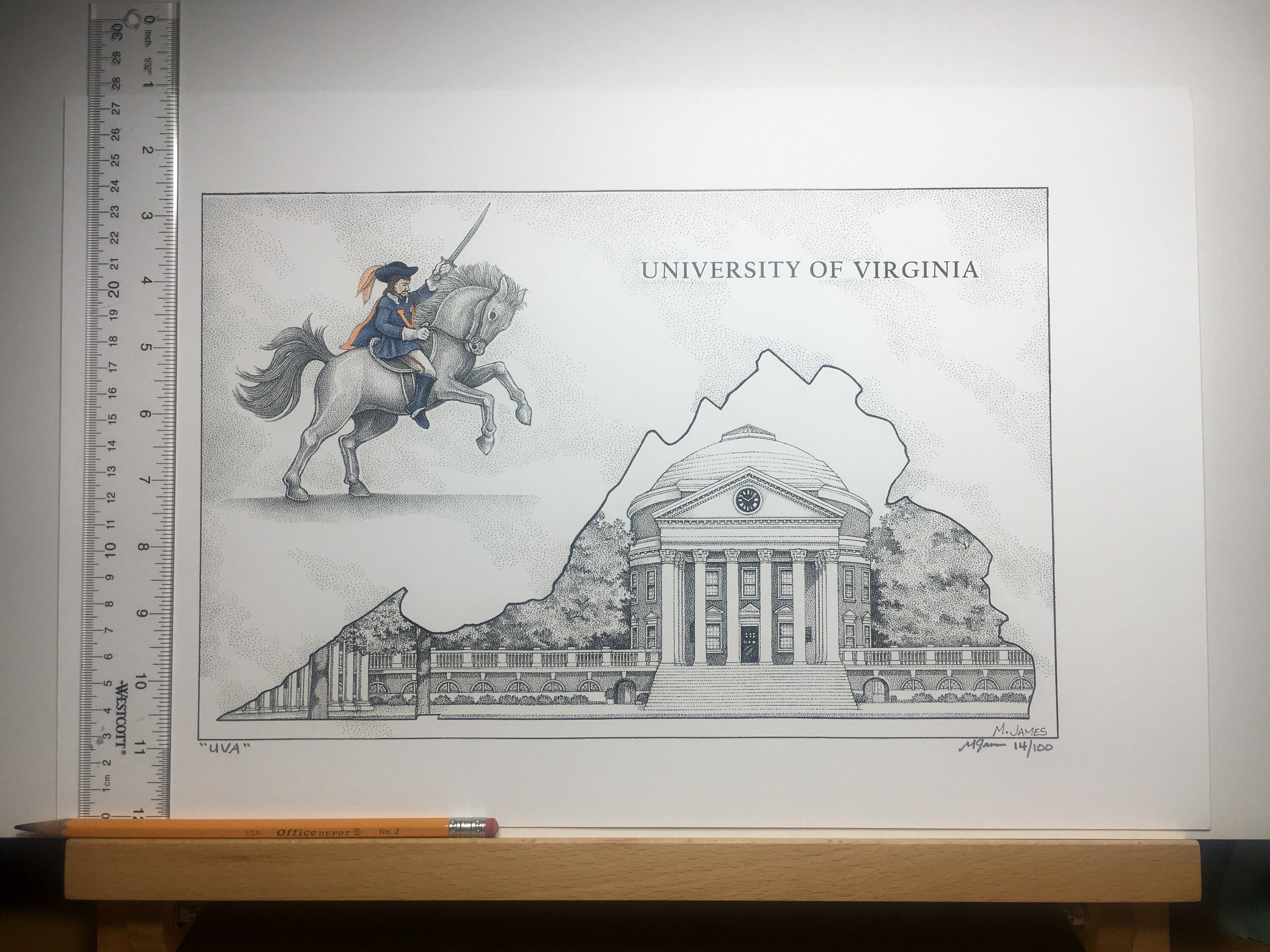 University of Virginia Rotunda pen and ink drawing | Etsy