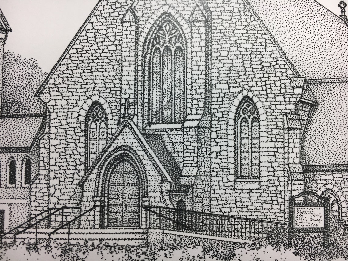 Seton Hall Chapel 8"x10" Pen and Ink Print - Etsy
