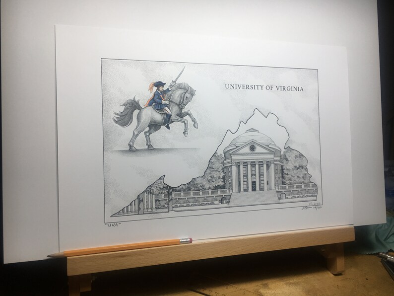 University of Virginia Rotunda Pen and Ink Drawing - Etsy