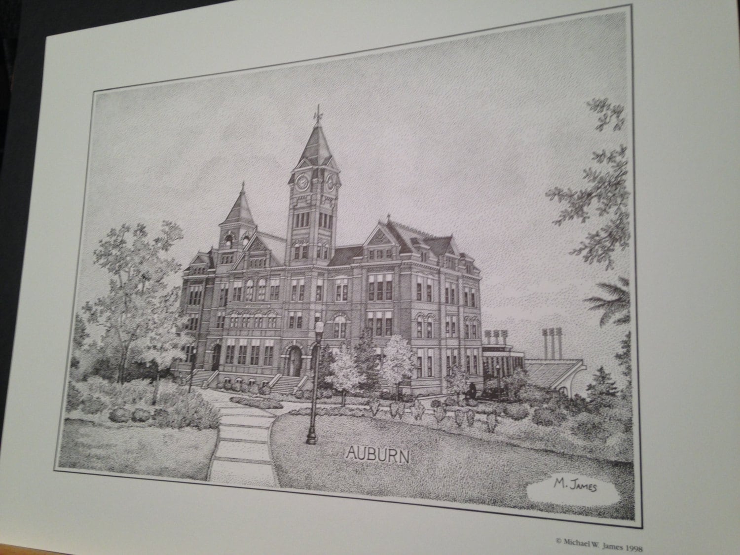 Auburn 11x14 Pen and Ink Print of Samford Hall - Etsy