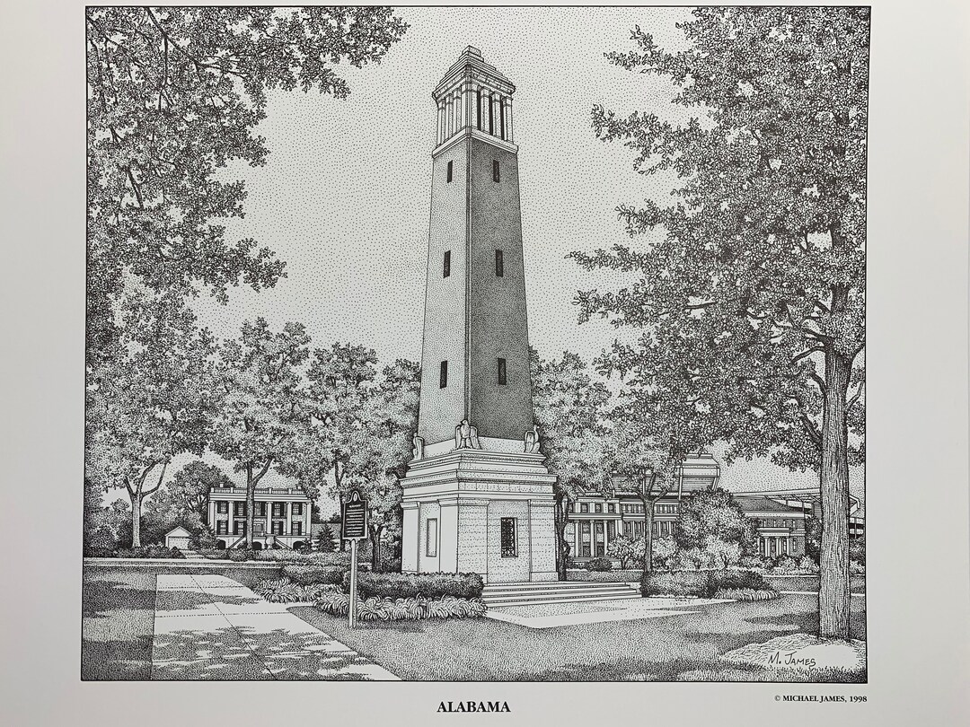 Alabama 11x14 Pen and Ink Print - Etsy