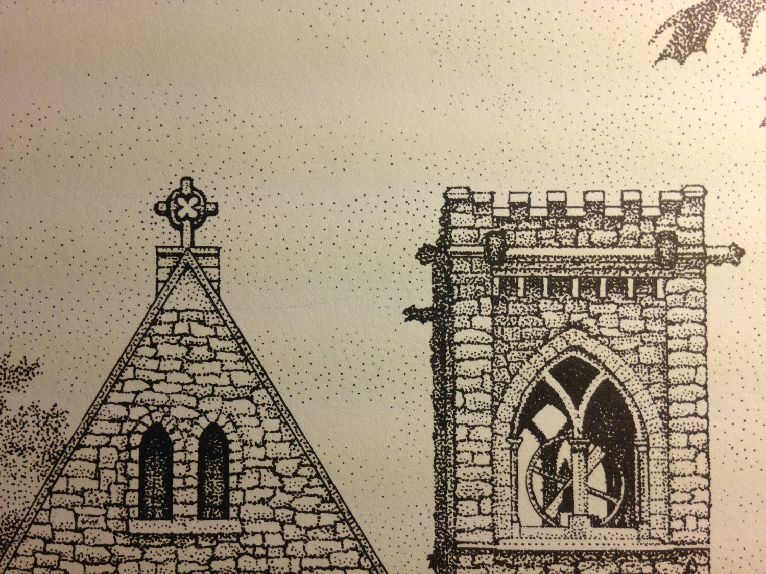 Virginia Chapel Pen and Ink Print - Etsy