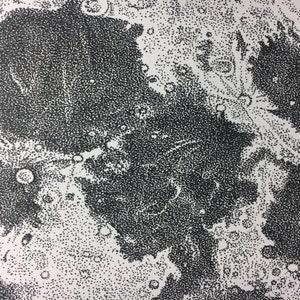 Full Moon - Hand Drawn 10"x10" Pointillism Pen and Ink - Etsy