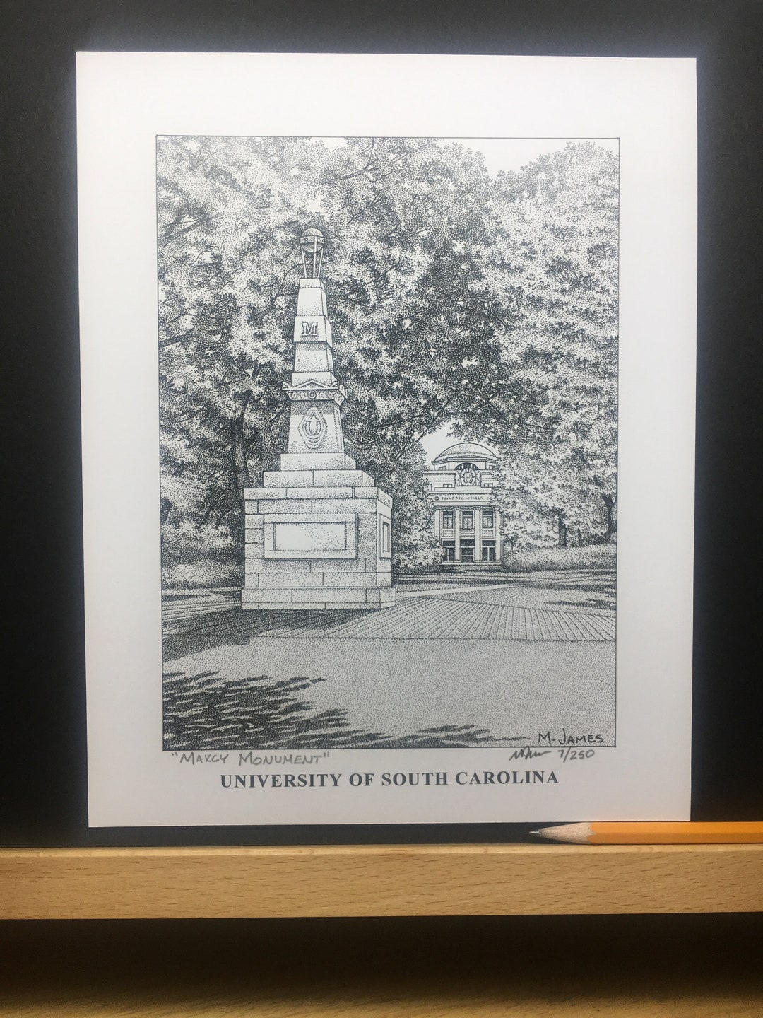 South Carolina Horseshoe Maxcy Monument 8"x10" Drawing-pen and Ink ...