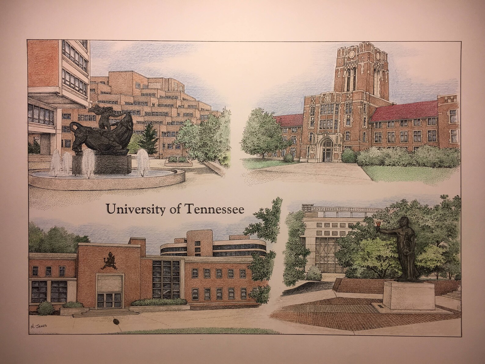 Tennessee 14"x18" Collage Pen and Ink Print - Etsy