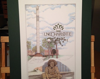 UNC Charlotte 8x10 Print of Miner Statue | Etsy