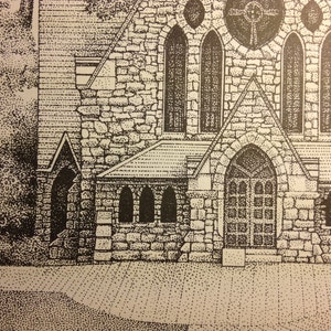 Virginia Chapel - Pen and Ink Print - Etsy