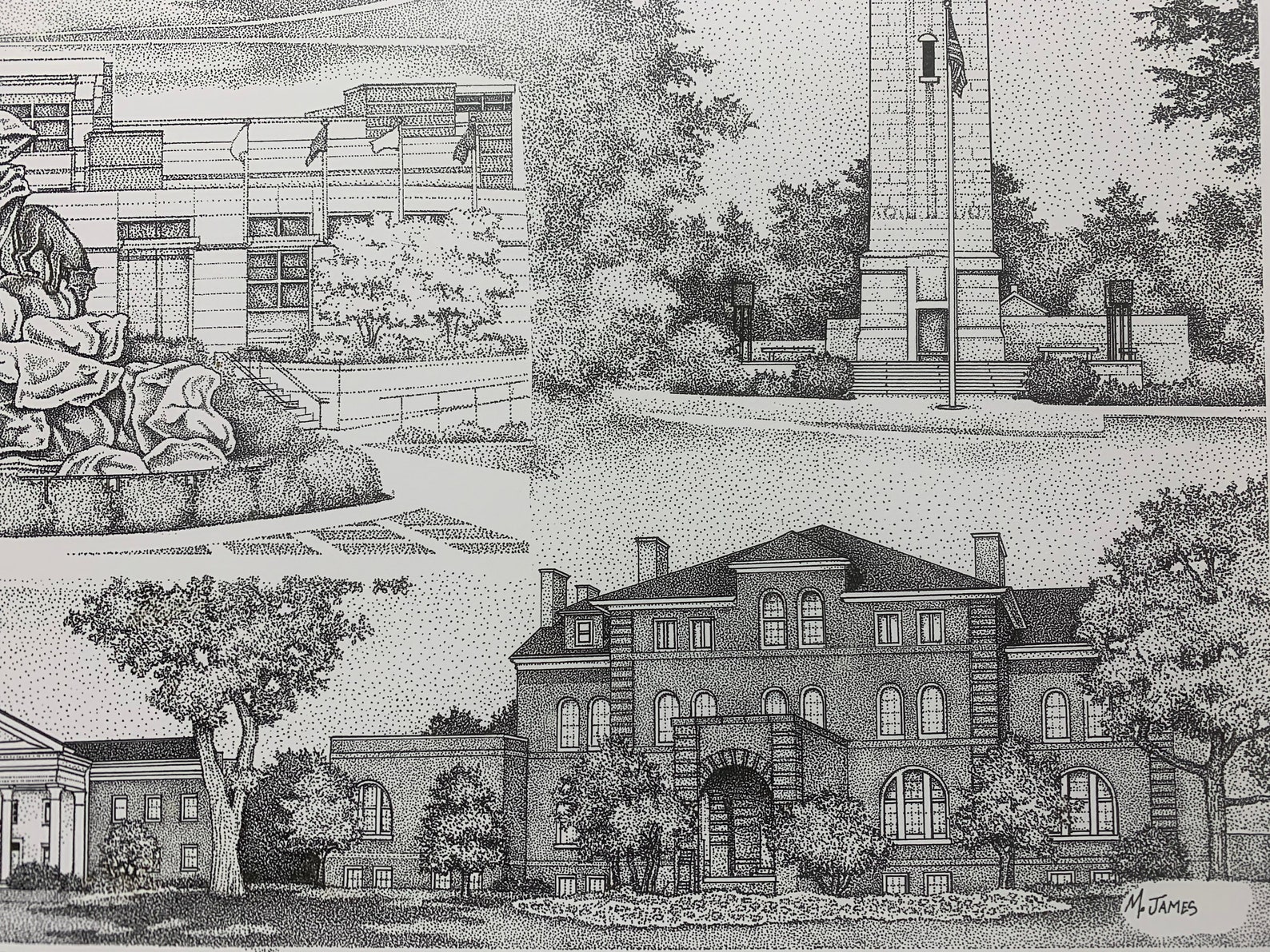 North Carolina State 11"x14" Pen and Ink Print From Hand-drawn Original ...