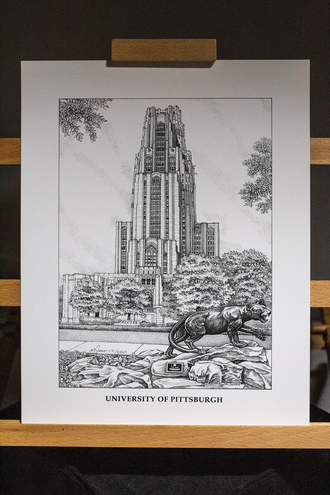 University of Pittsburgh - Cathedral of Learning 11"x14" Pen and Ink ...