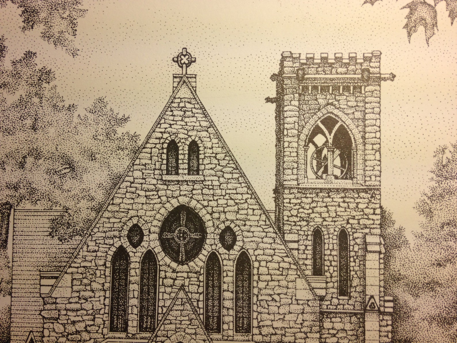Virginia Chapel Pen and Ink Print | Etsy