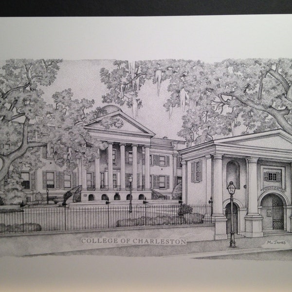 Pen and Ink College Campus Drawings - Etsy