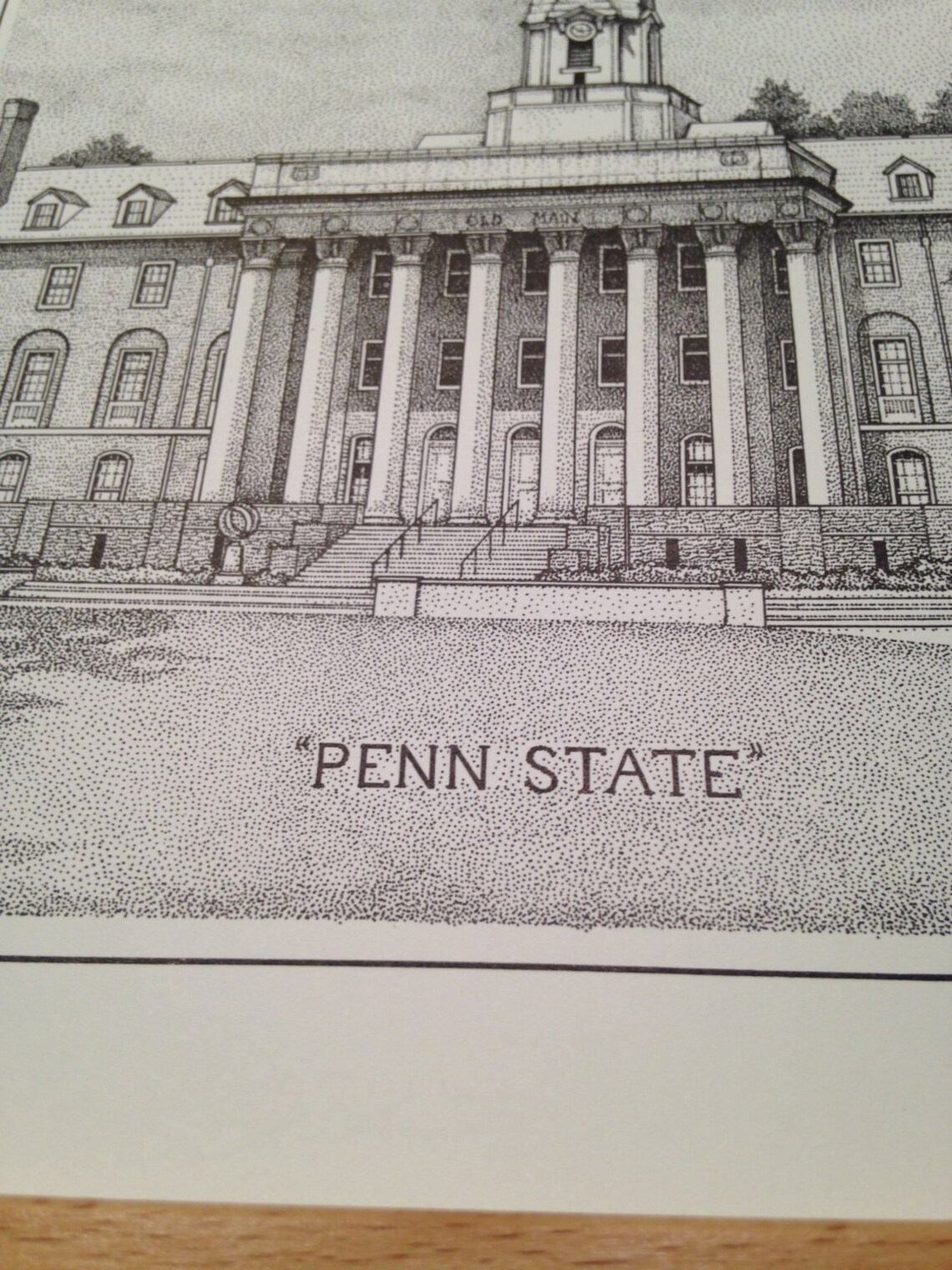Penn State 8x10 Pen and Ink Print of Old Main - Etsy
