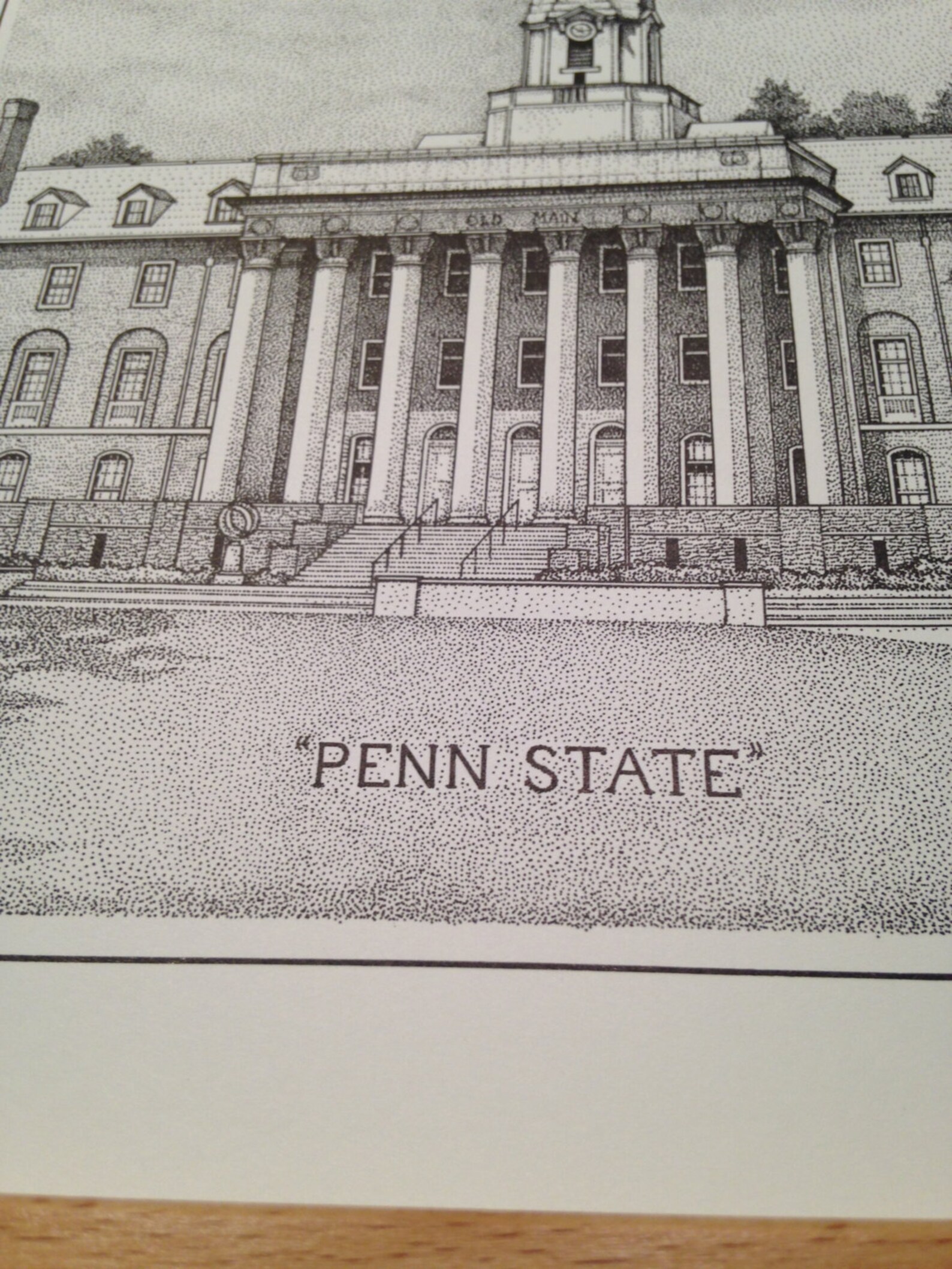 Penn State 8x10 Pen and Ink Print of Old Main - Etsy