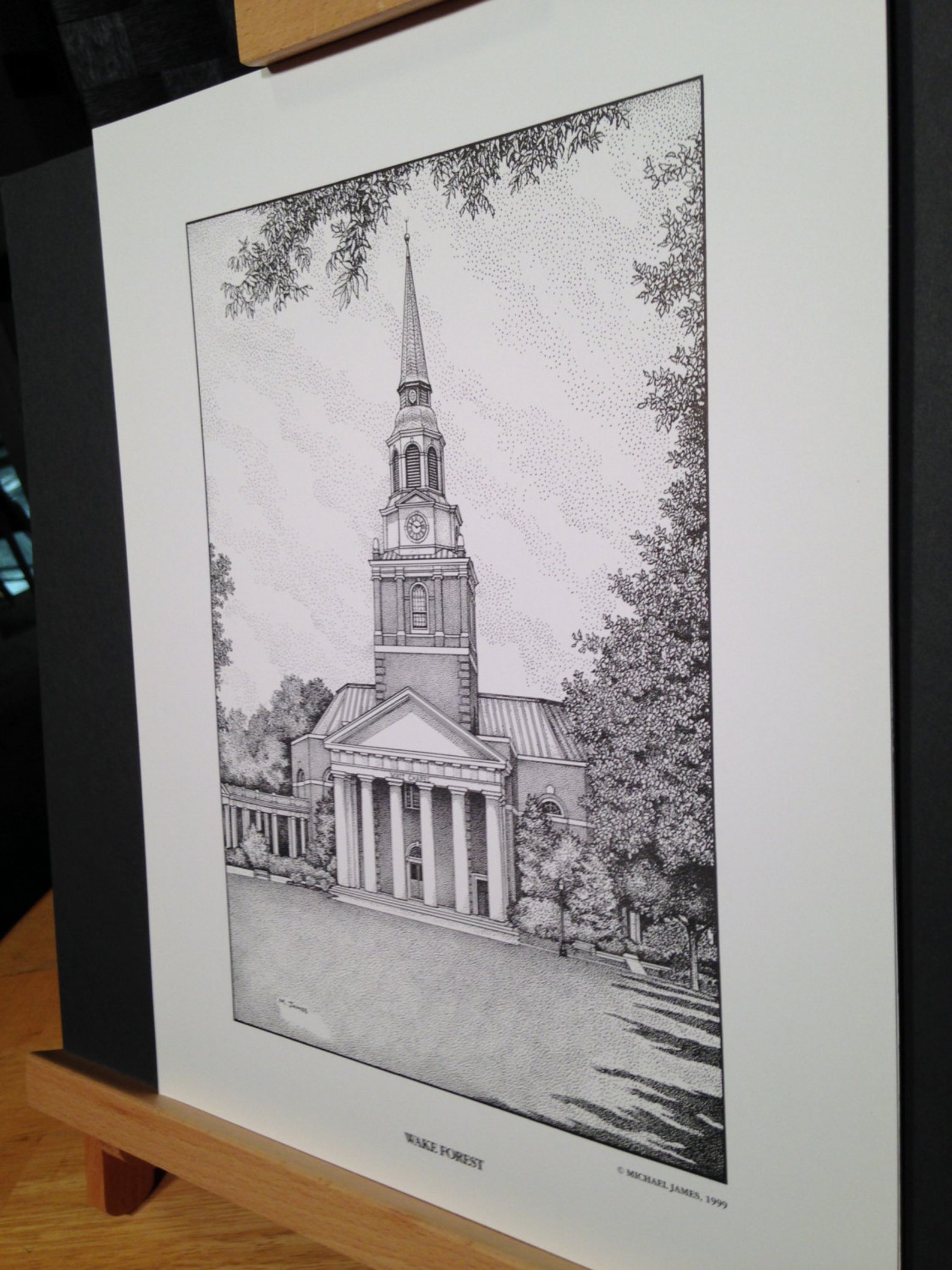 Wake Forest 11x14 Pen and Ink Print | Etsy
