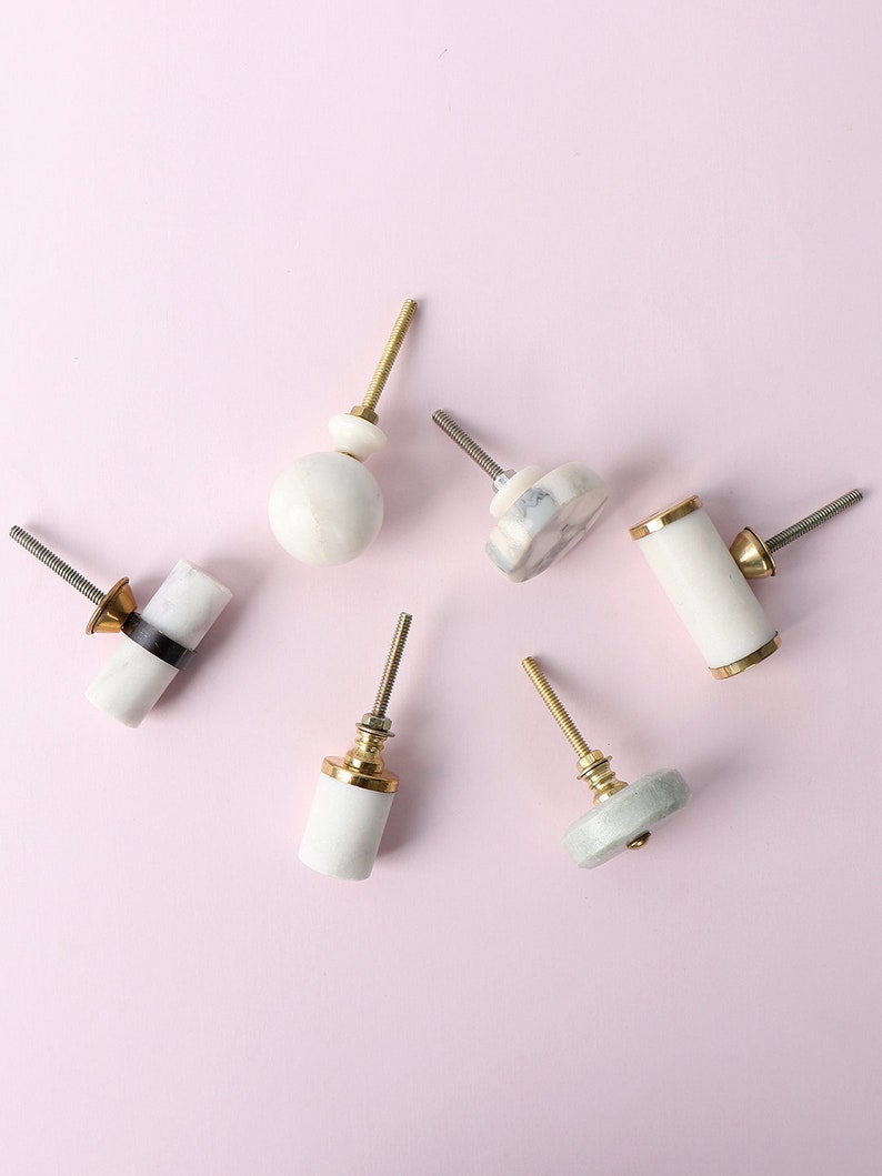Assorted Shape Cabinet Drawer Marble Stone Knobs Instant - Etsy