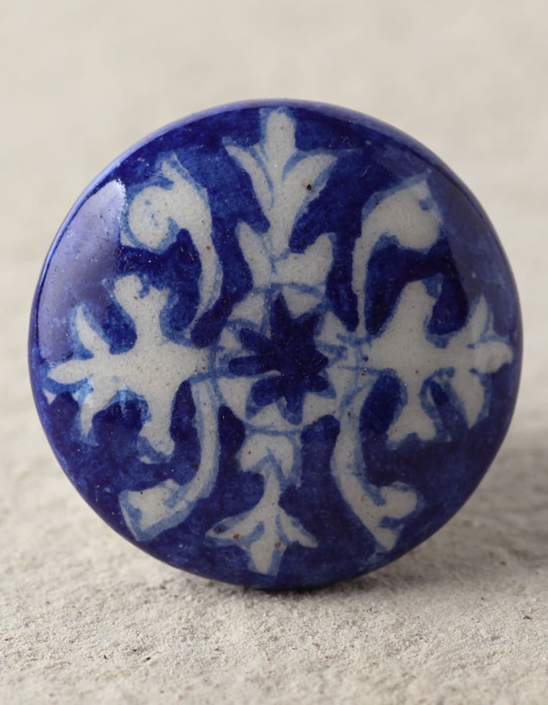White Floral Blue Ceramic Cabinet Knob Set | Decorative Drawer Pulls for Kitchen & Bathroom ...