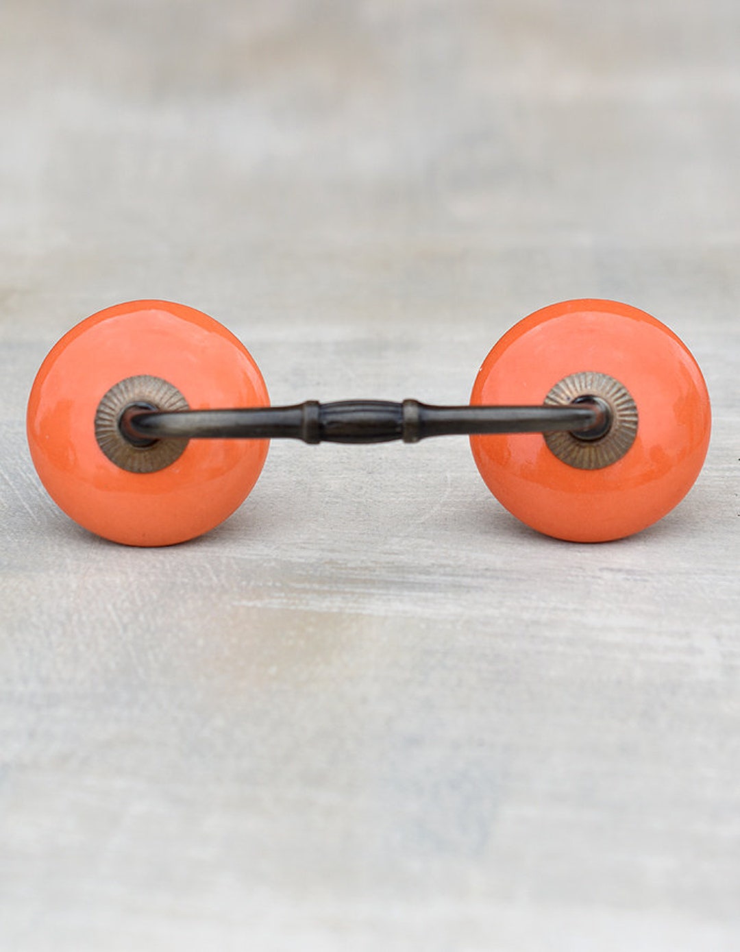 Round Solid Orange Color Ceramic Kitchen Handle Drawer Pull (sold in ...