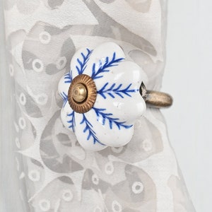 Handmade Decorative Blue Color Ceramic Curtain Tie Back Hook Antique ...