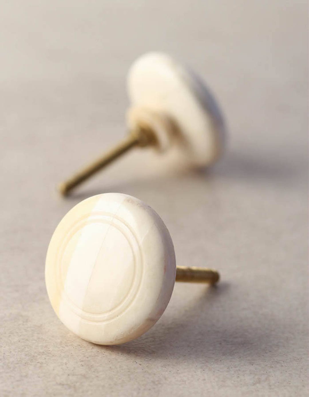 Cream Color Round Kitchen Bone Knob (sold in Sets) - Etsy
