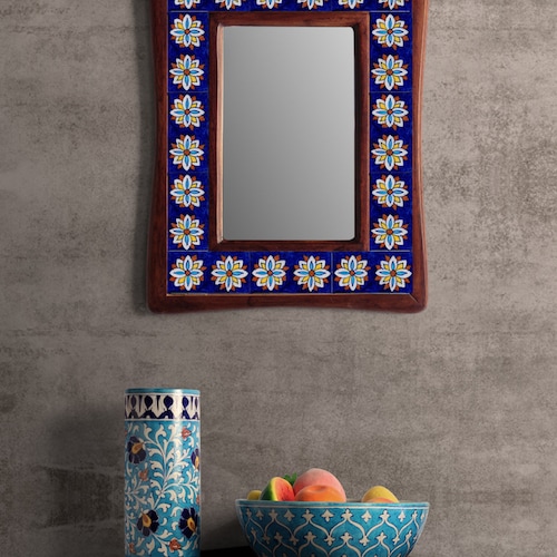 Decorative Wall Mirror With Ceramic Tile 16 X 24 Inch - Etsy