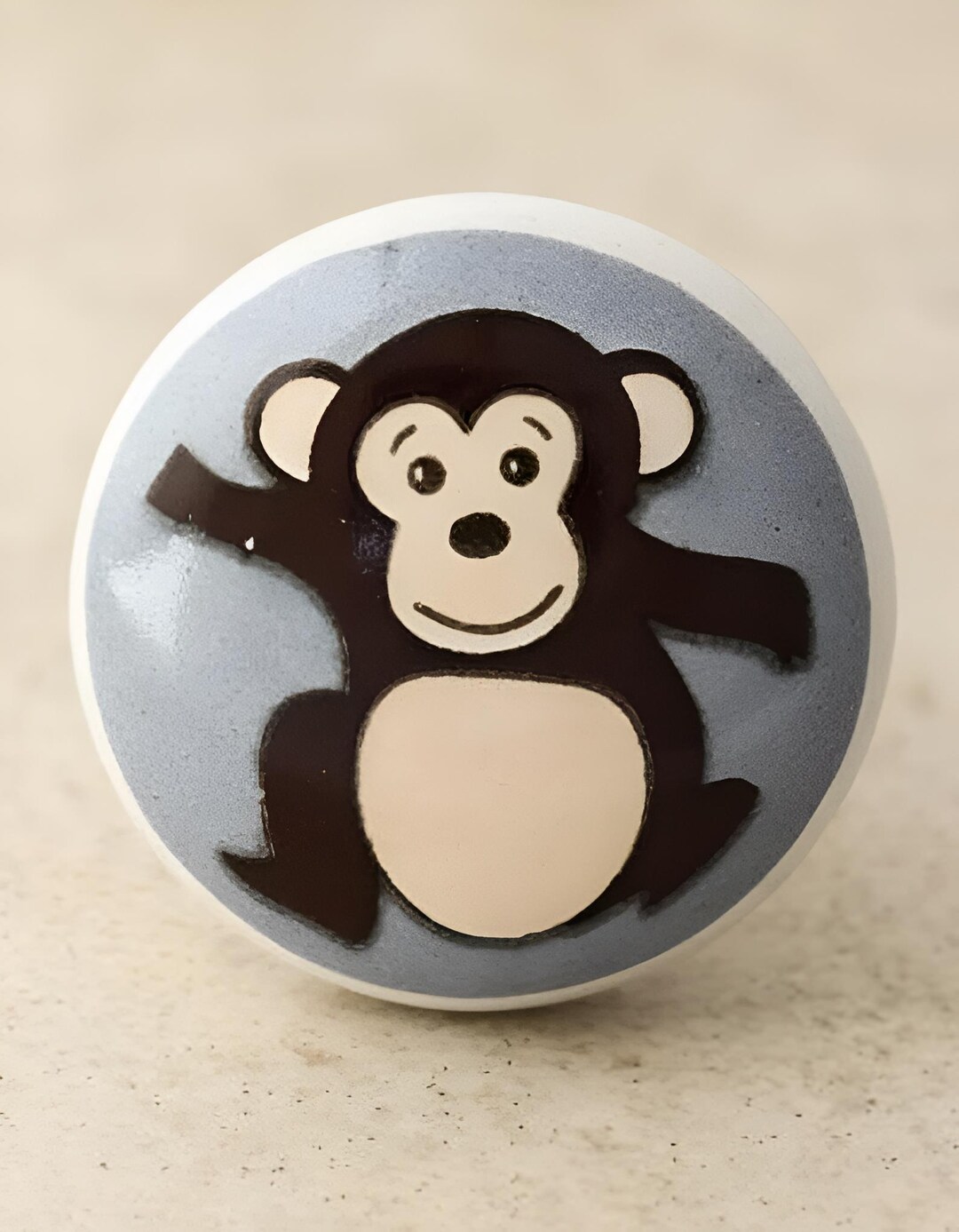 Black Ceramic Drawer Knob With Monkey Print Unique Home Decor Knobs for ...