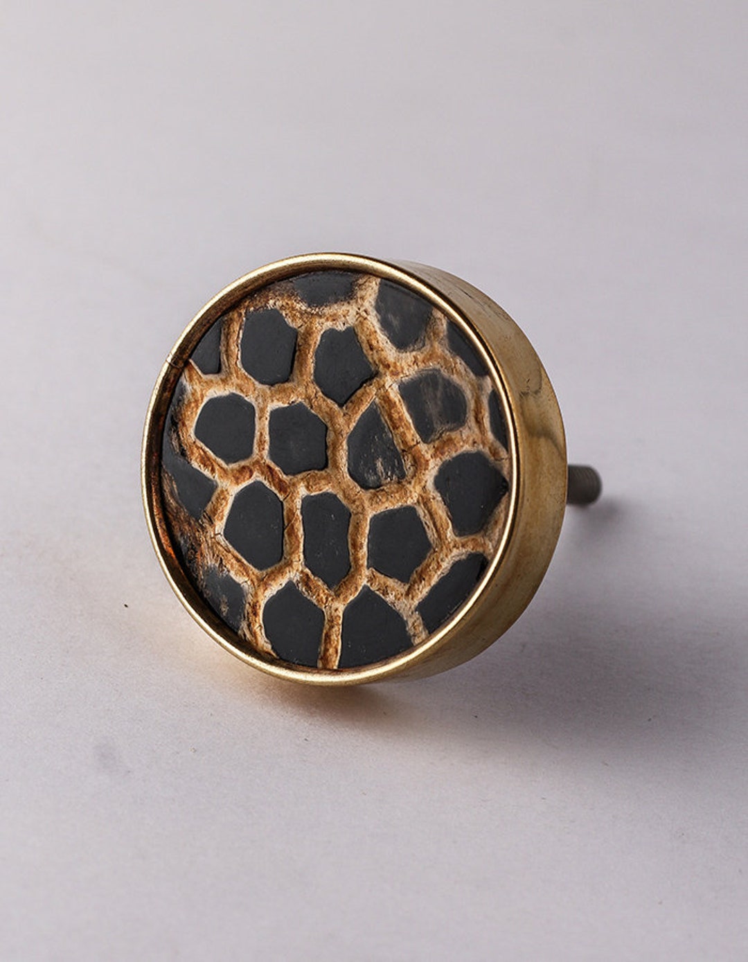 Round Animal Print Horn Cabinet Drawer Knobs (sold in Sets) - Etsy