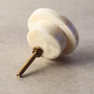 Handmade Bone Dresser Knob: off White Round Cabinet Pull - Etsy