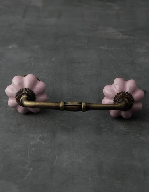Pink Ceramic Floral Handle Pull: Cabinet & Wardrobe Hardware - Etsy