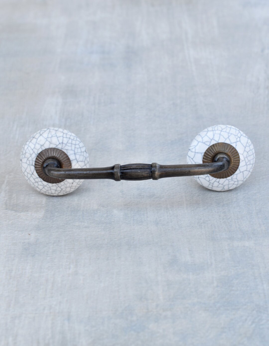 Cracked White Ceramic Kitchen Handle Drawer Pull (sold in Sets) - Etsy