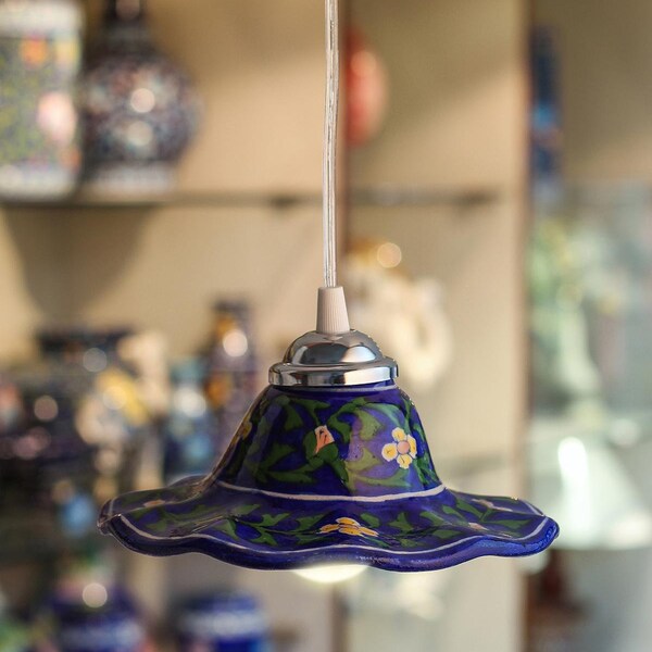 Blue Hanging Pendant Light - Etsy