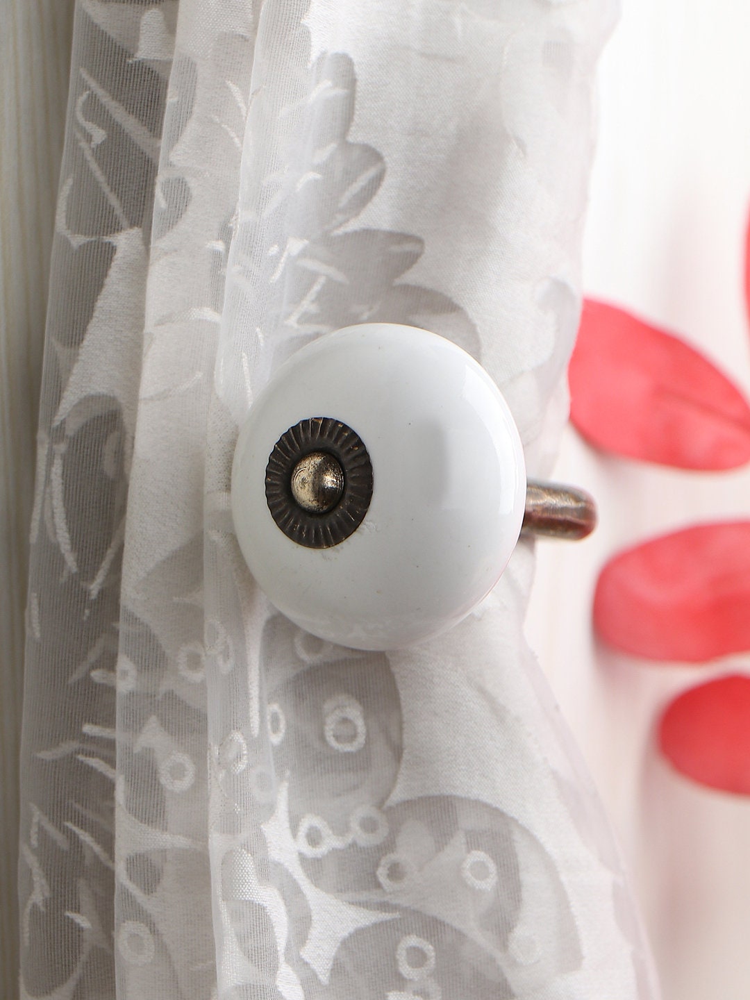 Handmade Ceramic Curtain Tie Back: Rustic White Towel Hook - Etsy