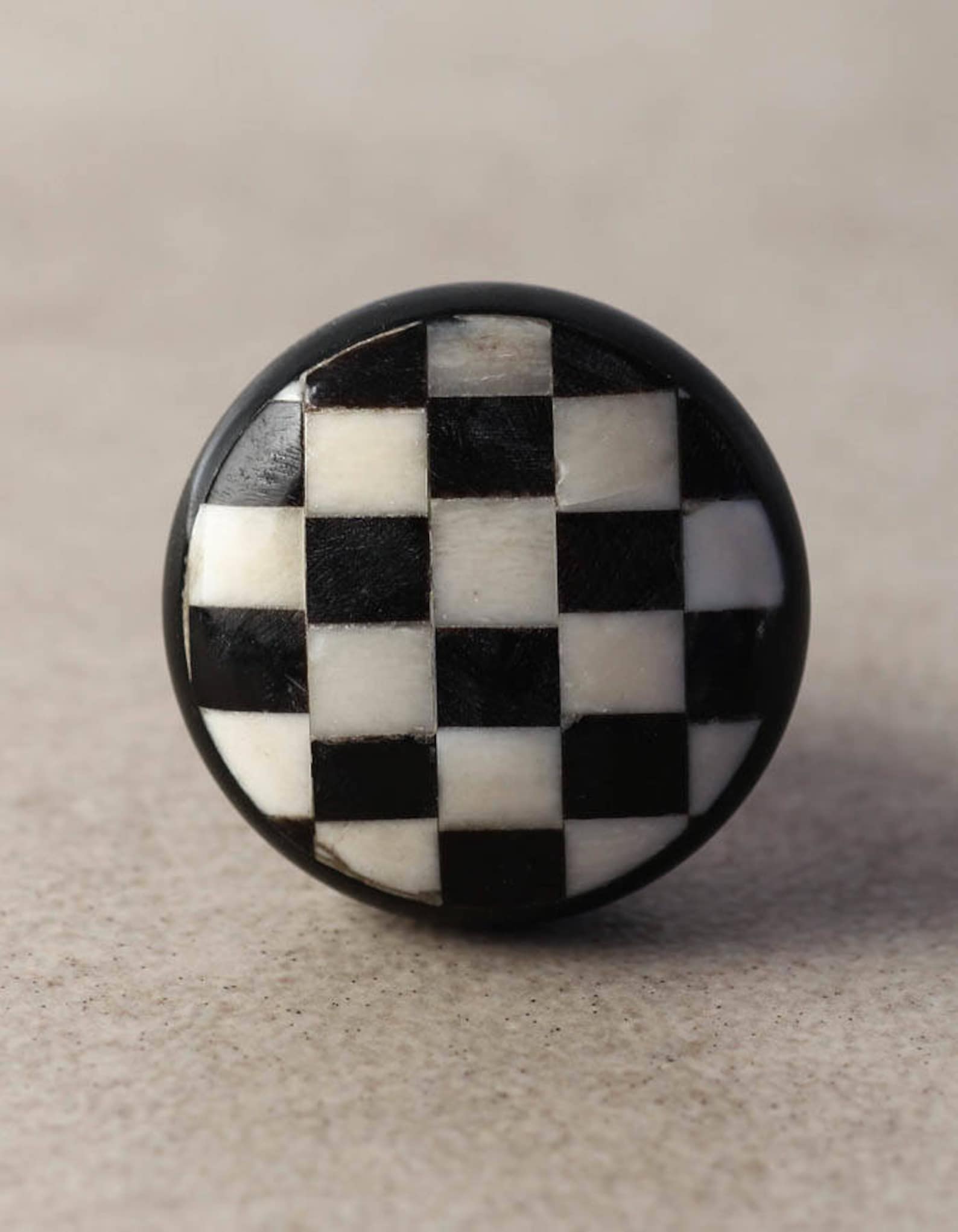 Black and White Checkered Cabinet Bone Knob sold in Sets - Etsy