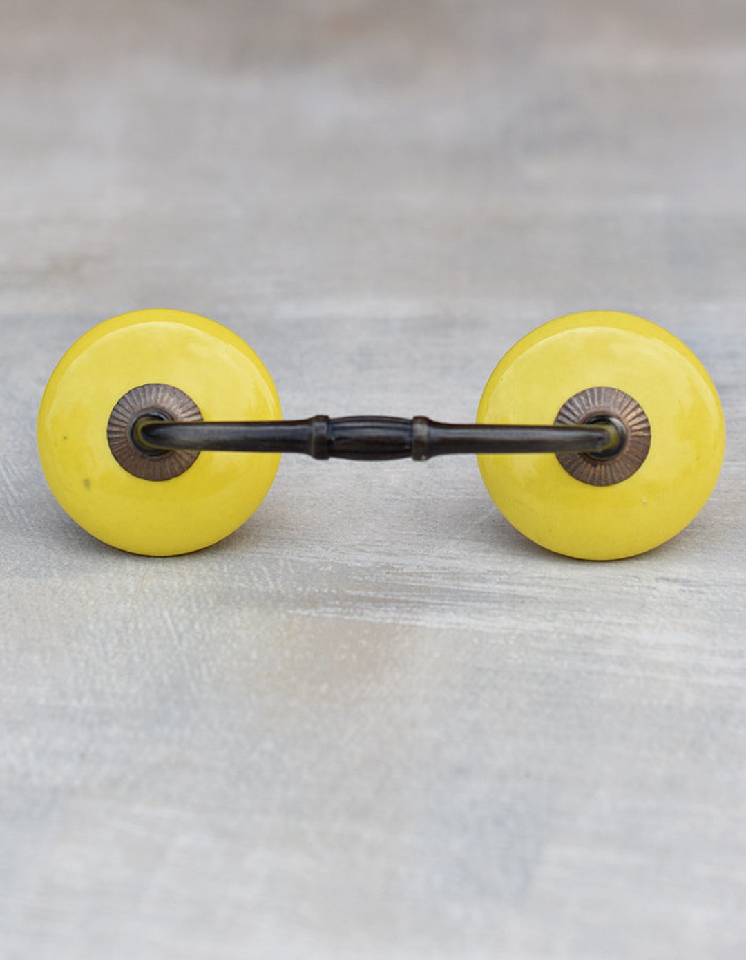 Round Solid Yellow Color Ceramic Kitchen Handle Drawer Pull (sold in ...