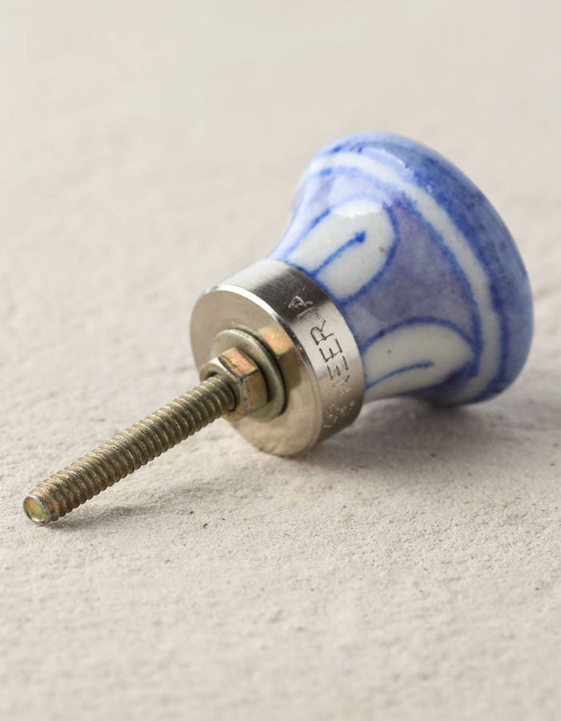 Yellow and Blue flower with lime blue Ceramic Cabinet knob | Etsy