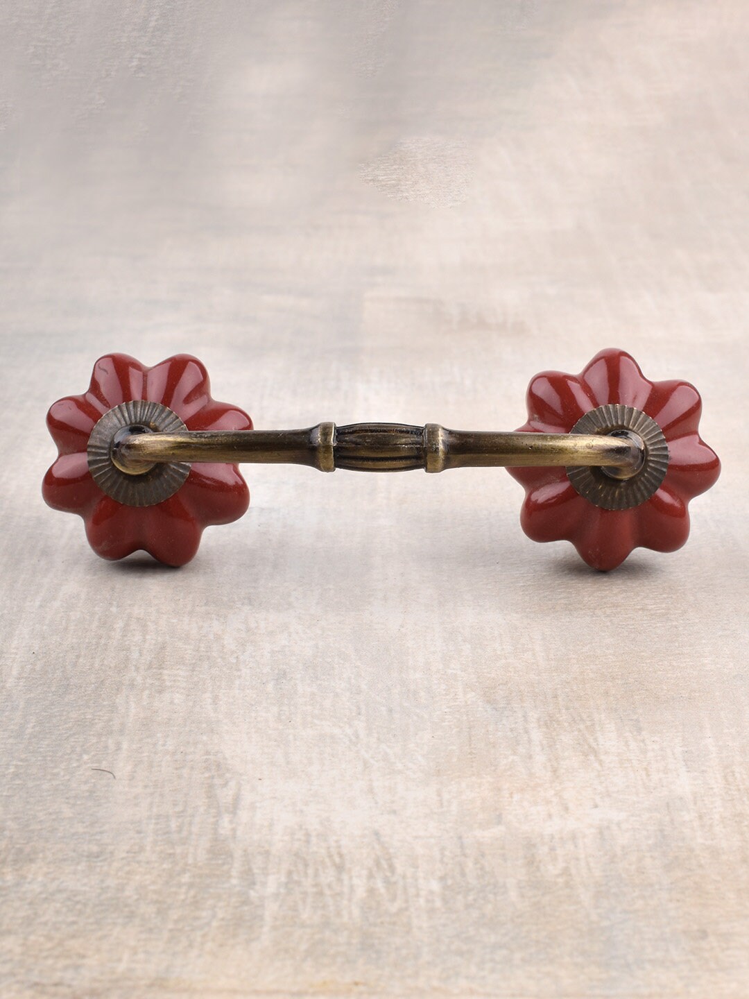 Dark Maroon Ceramic Flower Knob: Vintage Furniture Hardware - Etsy