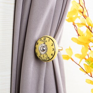 Clock Pattern on Yellow Hand Painted Paris Clock Decorative Ceramic ...