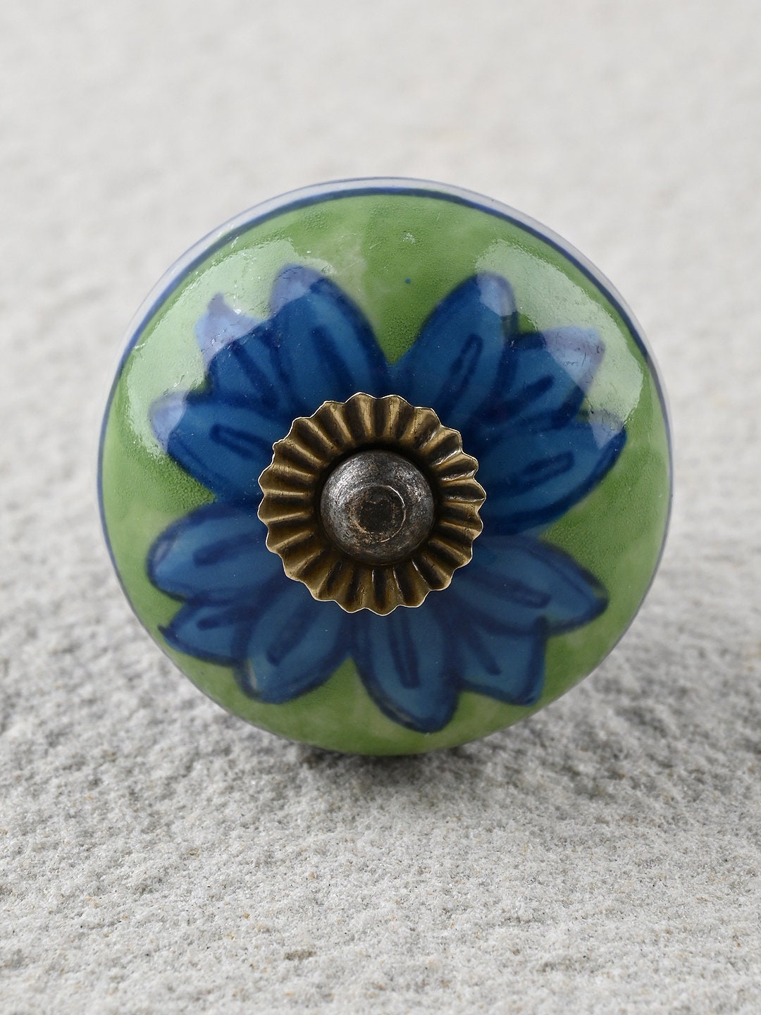 Green & Blue Ceramic Cabinet Knobs | Furniture Door Ceramic Knobs | Ceramic Knob Cabinet Knob ...