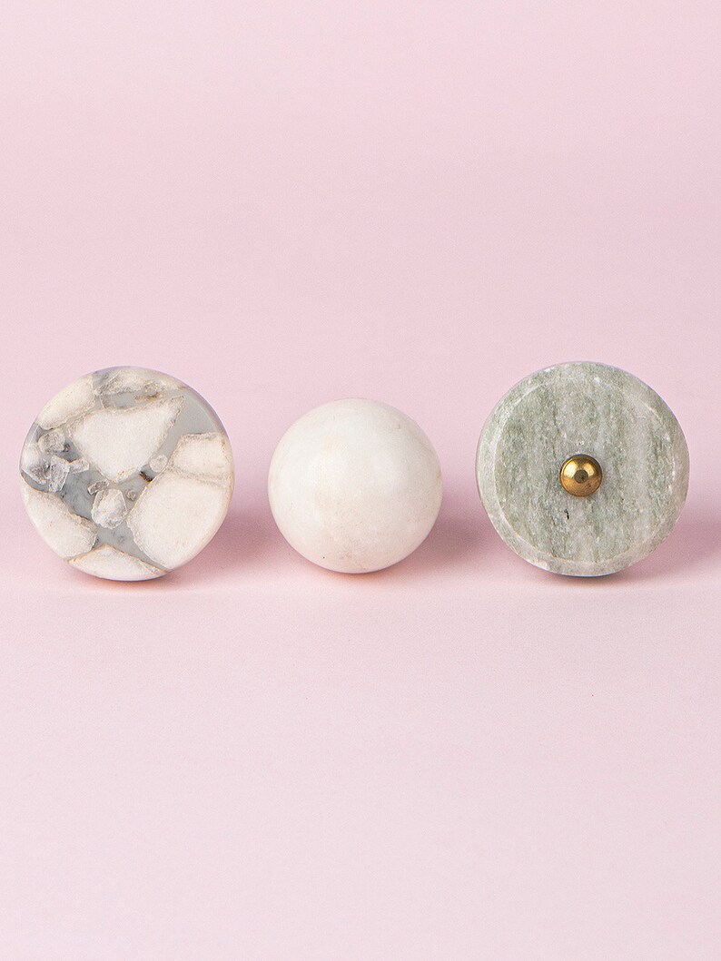 Assorted Shape Cabinet Drawer Marble Stone Knobs Instant - Etsy