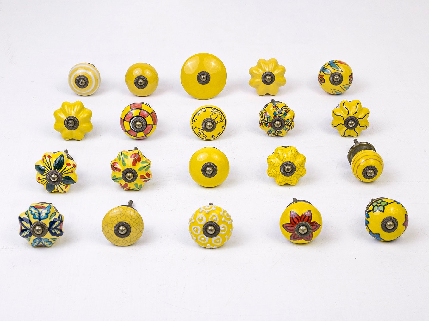 Handmade Ceramic Knobs: Blue & White Floral Assorted Set - Etsy