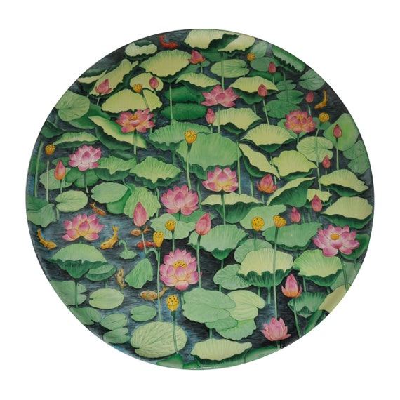 100% Handmade Big Ceramic Blue Pottery Lotus Design - Etsy