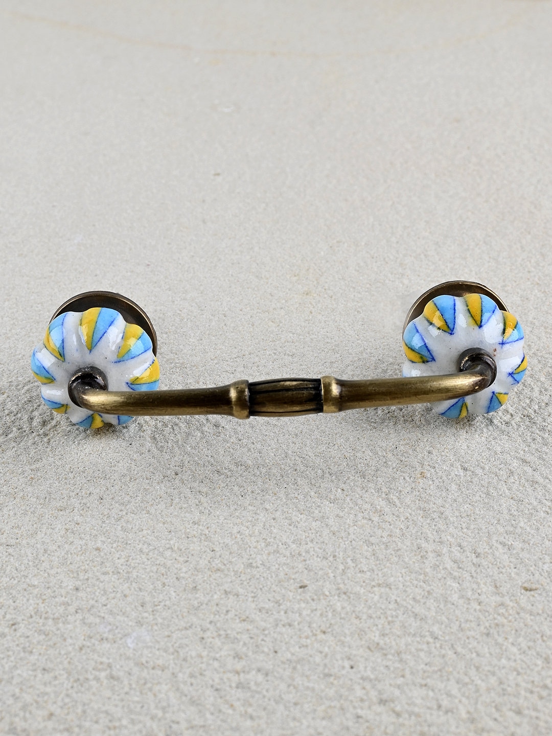 Turquoise & Yellow Kitchen Drawer Pulls: Modern Cabinet Hardware Set - Etsy