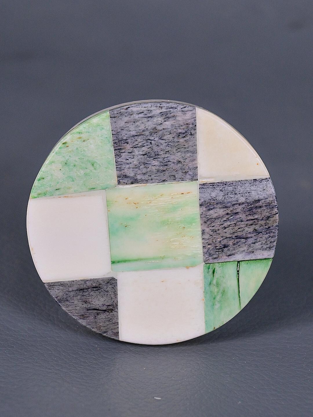 Green and Gray Round Shape Bone Knobs (sold in Sets)| Cabinet Drawer Knobs, Natural Drawer ...