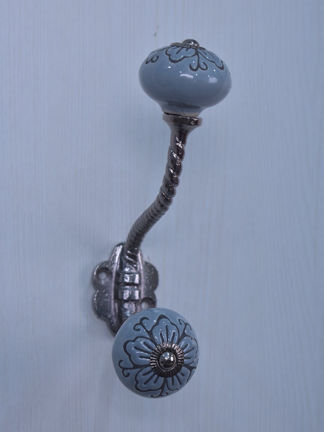Turquoise Ceramic Wall Hook: Handmade Vintage Metal Hanger - Etsy