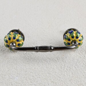 Green Design With Yellow Base Kitchen Handle Drawer Pull (sold in Sets ...