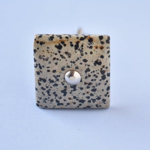 Square Dalmatian Jasper Natural Gemstone Cabinet Furniture Knobs, Kitchen Cabinet Knobs, Luxury ...